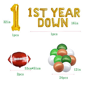 1st Year Down Football Birthday Decorations,1st Birthday Football Decorations For Boys,1st Down Football Birthday Decorations,1st Down Football Banner,1st Year Down Football Party Decorations