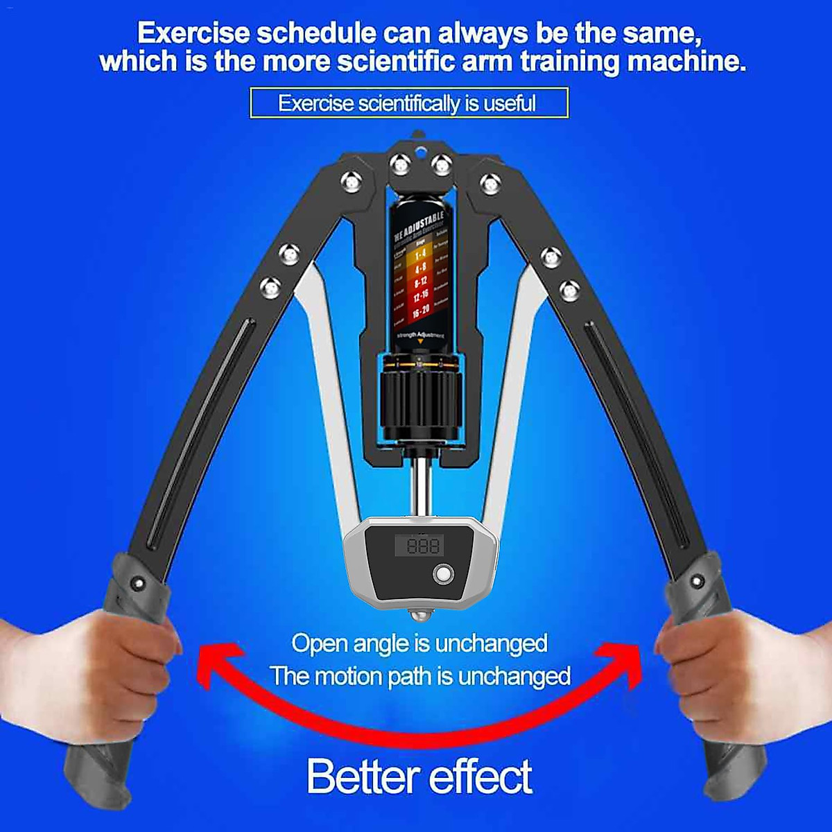 EAST MOUNT Twister Arm Exerciser with Counter Display-Adjustable 22-440lbs Hydraulic Power, Home Chest Expander, Shoulder Muscle Training Fitness Equipment, Arm Exercise Strengthener