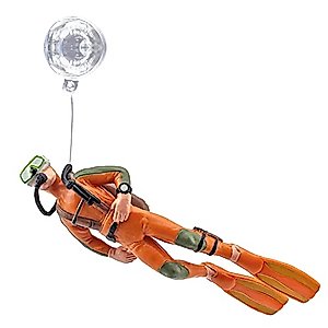 Aquarium Resin Decorations Diver For Fish For Tank Aquatic Pet Supplies With Floating Transparent Ball & Fishing Line Small Aquarium Decorations For Small Tank Betta Fish Aquarium Diver Decor Floating