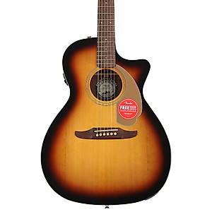 Fender Newporter Player Acoustic Guitar, with 2-Year Warranty, Sunburst, Walnut Fingerboard