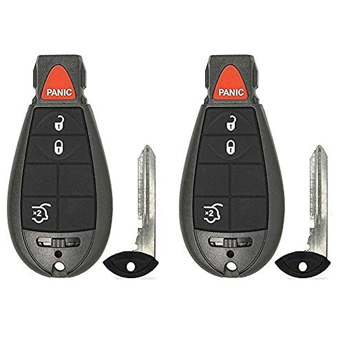 2 New Keyless Entry 5 Buttons Remote Start Car Key Fob Fobik M3N5WY783X, IYZ-C01C for Grand Cherokee & Commander