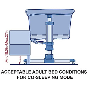 Mika Micky Baby Bassinet Bedside Sleeper Bedside Crib Easy Folding Portable Crib All mesh 2022 New,Grey