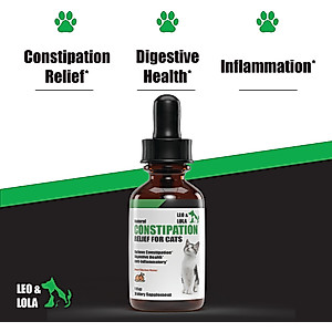 Leo & Lola Constipation Relief for Cats - Cat Constipation Relief - Cat Laxative - Cat Laxative Constipation Relief - Constipation Relief for Cat - Cat Stool Softener - 1 oz - Chicken Flavor
