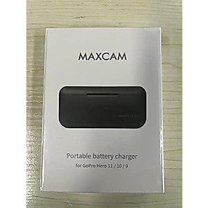 MAXCAM Power Triple Battery Charger for GoPro HERO11/HERO10/HERO9 Enduro Battery Black