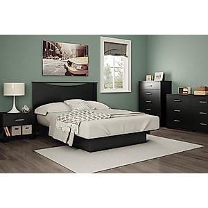 South Shore Gramercy Full/Queen Headboard (54/60''), Pure Black