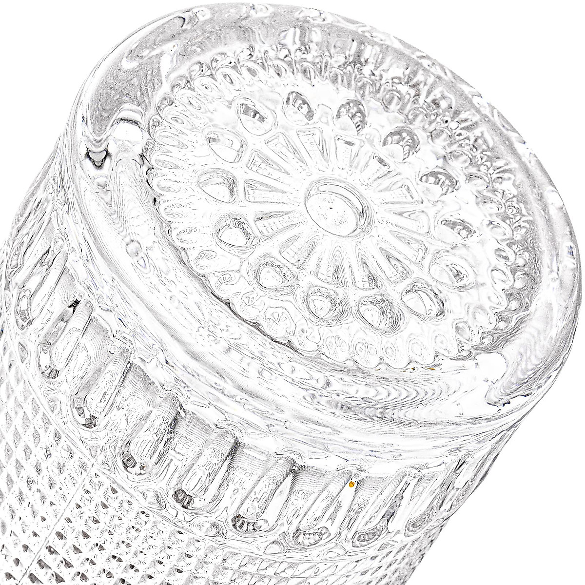 Coloch 6 Pack 13 Oz Romantic Water Glasses, Carved Drinking Glasses Tumbler Heavy Duty Highball Glasses Vintage Glassware Set for Beer, Milk, Beverages, Home, Bar, Restaurant