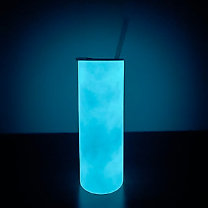 Hogg 20oz Sublimation Glow in the Dark Tumbler Case (24 Units) - Blue Glow, Glow in the Dark Sublimation Tumblers 20 oz, Blank Tumblers in Bulk, Glows After Exposure to Light - Blue Tumbler