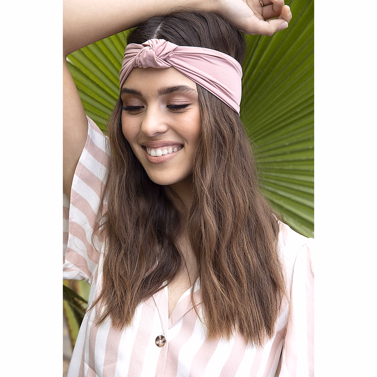 Scunci by Conair Soft Knot Headwraps in Neutral Mauve and Dark Grey, 2 Count