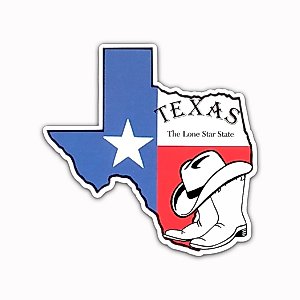 Car Bumper Sticker Magnet Sign - 5x5 in. Refrigerator Tool Box Magnets Texas State Map Lone Star State Cowboy Boots