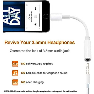 Apple MFi Certified 2 Pack Lightning to 3.5 mm Headphone Audio Aux Jack Adapter Dongle Cable Converter Compatible with iPhone 12 11 Pro XR XS Max X 8 7 iPad