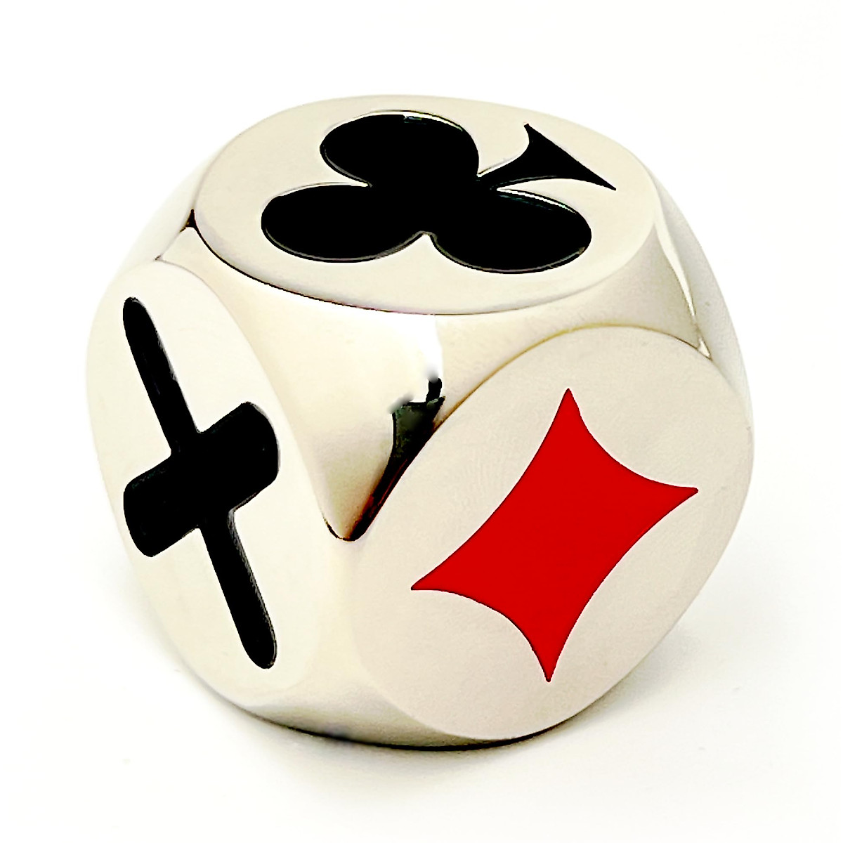 Luck Lab Premium Trump Marker/Indicator - for use with Euchre, Pinochle, Bridge and More - Comes with Black Velvet Storage Bag. (Silver)