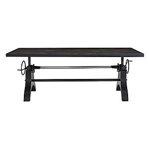 Modway 96" Crank Height Adjustable Rectangle Conference Dining Table, Black