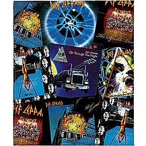 INTIMO Def Leppard Blanket Album Collage Hysteria Adrenalize High n' Dry Music Fleece Throw Blanket 48" x 60" (122cm x152cm)