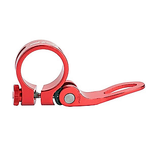 VGEBY1 Seatpost Clamp, Bicycle Seat Post Lock Quick Release Aluminum Alloy Cycling Part Seatpost Clip(31.8mm-Red)