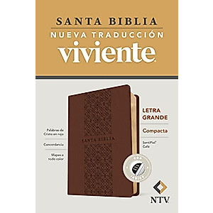 Santa Biblia NTV, Edición compacta, letra grande (SentiPiel, Café, Índice, Letra Roja) (Spanish Edition)