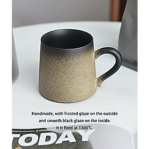 SHANYANTAOCI Chinese style Ceramic Coffee Cup，12 oz Coffee Mug Ceramic Cup Frosted and Matte, Unique Tea Mug for Home and Office, Modern Drinking Cup Water, Original Gifts for Birthday and Christmas