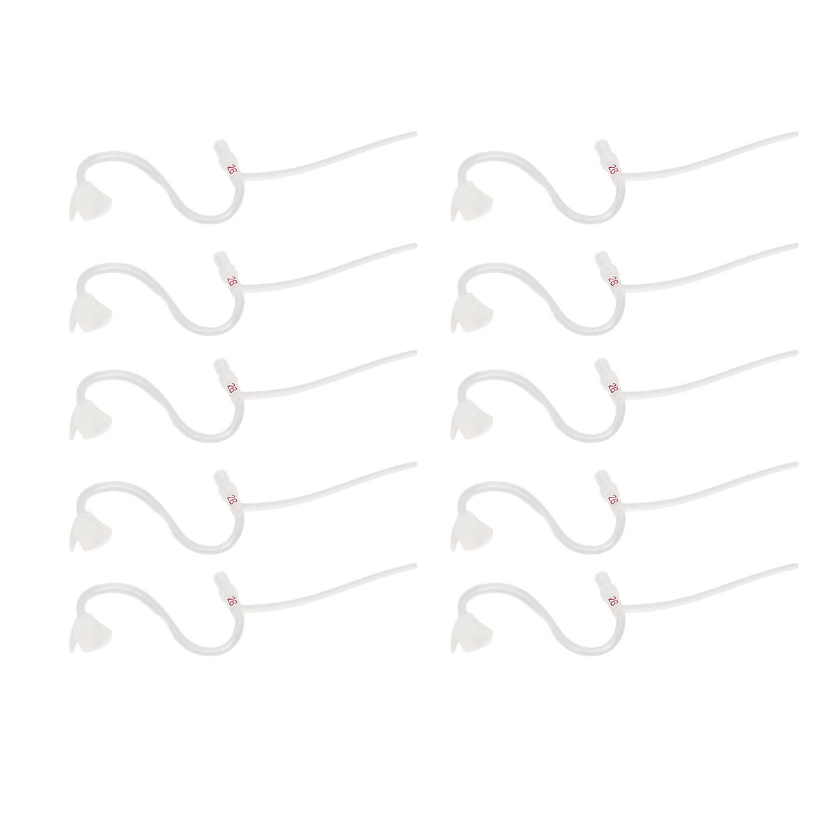 Sound Tubes, 10PCS Sound Tubes Sound Compact Plastic Replacement Slim Sound Tubes Tube for Repairing (Right Ear 2BR)
