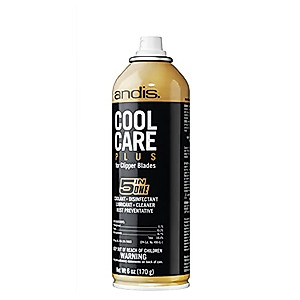 Andis Cool Care Plus 5-in-1 Clipper Spray-6oz Can, 6 Ounce (Pack of 1), Black
