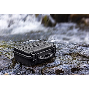MEIJIA All Weather Portable IP67 Waterproof Protective Case, Hard Camera Case with customizable foam, Perfectly Protection of Camera, Drones,Pistols,Lens,Equipments,Black,18.5 x14.06x6.93inches