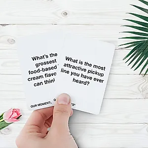 OUR MOMENTS Women: 100 Women Conversation Starters - Fun Conversation Card Game for Bachelorette Parties, Ladies Night Games, Getaways, Gift for Women Birthday, Game Nights - Girls Night Party Games
