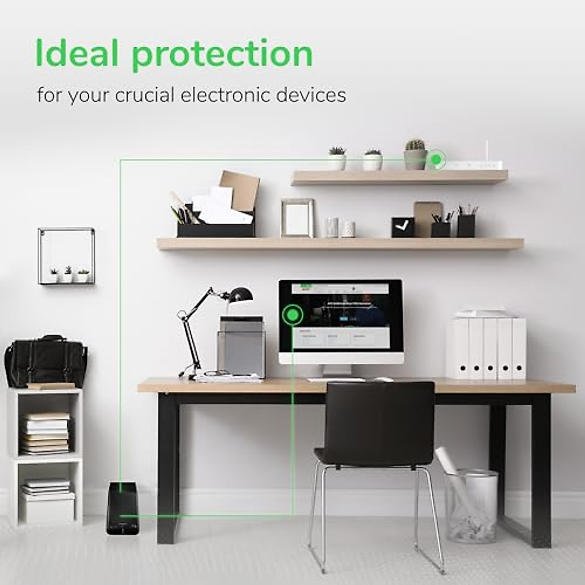 APC UPS Battery Backup Surge Protector, 425VA Backup Battery Power Supply, BE425M, Black