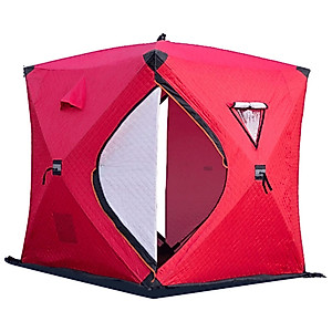 Ice Fishing shelter Ice Fishing Shelter Pop-Up Portable Insulated Ice Fishing Tent Ice Fishing House with Double Door Design Waterproof Oxford Fabric Ideal for Weekend Camping and Fishing