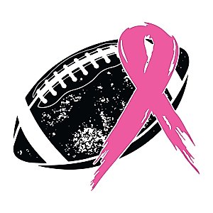 FashionTats Pink Ribbon Football Breast Cancer Temporary Tattoos | Pack of 25 | MADE IN THE USA | Skin Safe | Removable
