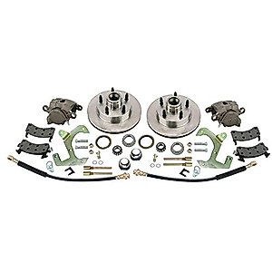 Speedway Motors 1949-54 Chevy Car/53-62 Corvette Front Disc Brake Conversion Kit: 11" Vented Rotors, 2.5" Piston Calipers, 5x4.75" Bolt Pattern, Enhances Classic Chevy Braking Performance