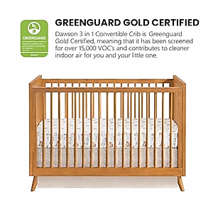 Oxford Baby Dawson Modern 3-in-1 Convertible Island Baby Crib, Honey Brown, Green Guard Gold Certified