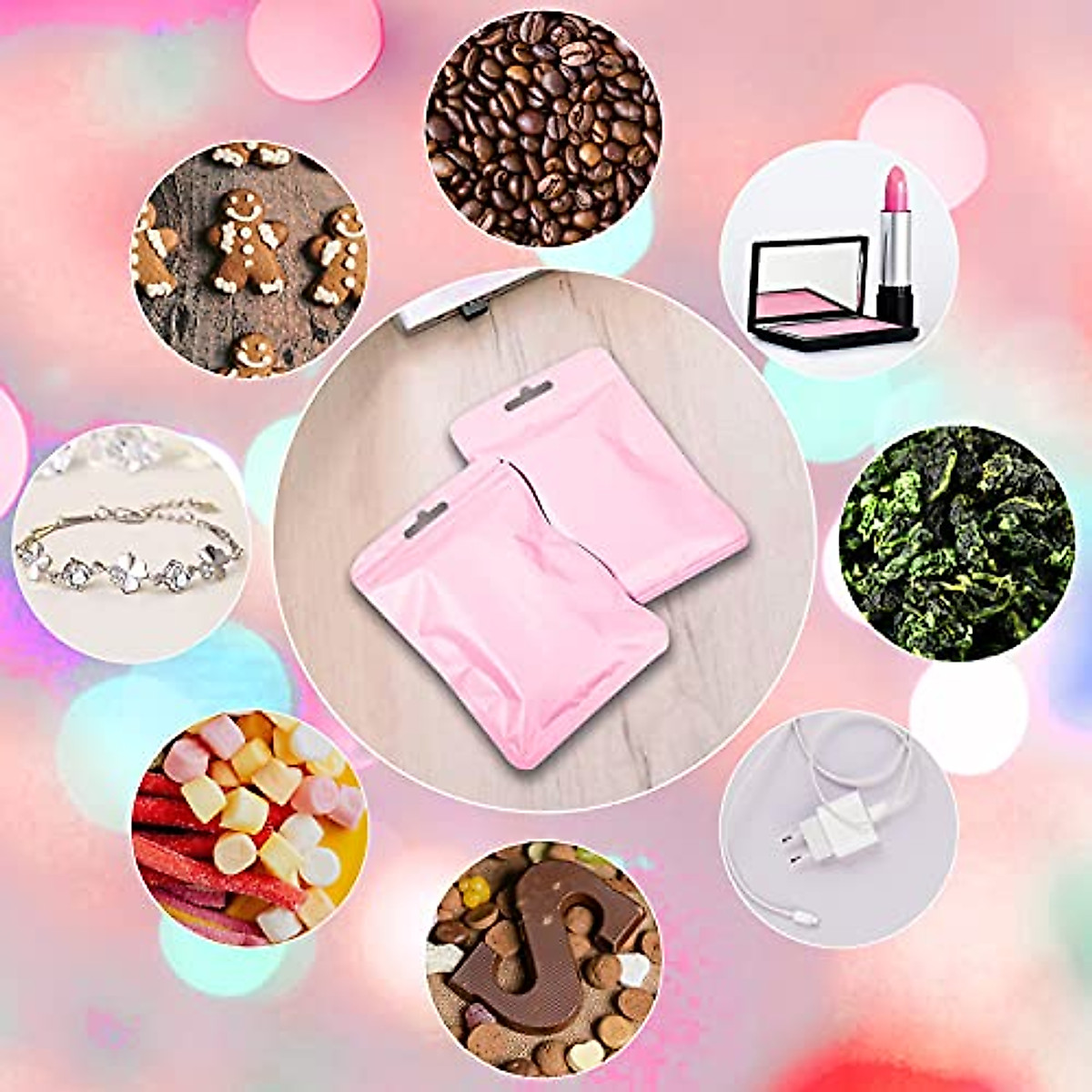 FAMALL 540 Pieces Thank You Stickers and Cards Set, 1.5 inch Thank You for Supporting My Small Business Adhesive Labels, Resealable Packaging Bag, Suitable for Envelopes, Gift Bags Packaging (Pink)