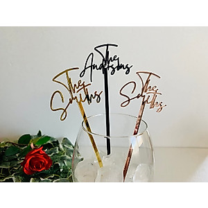 Personalized Name Drink Stirrers, Custom Hand Lettered, Modern Calligraphy Stir Swizzle Stick, Cocktail Bar Accessories, Wedding Table Centerpiece, Bridal shower decor, Party pick, Birthday decoration