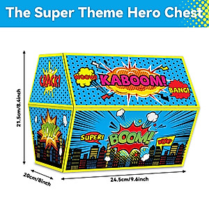 Super Theme Hero Treasure Chest Classroom Decorations Hero Theme Chest Teachers Toy Prizes Awards Classroom Rewards Chest Super Theme Hero Box for Classroom Teachers Kids Nursery Room School Decor