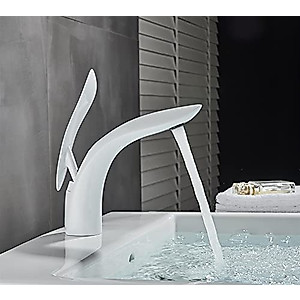 Kitchen Sink Mixer Taps Bath Faucets, Rose Brass Basin Faucet, Solid Cold and Hot Water Mixer, Bathroom Faucet, Single Handle Water Sink Tap Compatible with Balcony Laundry Mixer Tap Faucet
