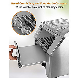 Commercial Conveyor Toaster 150 Slices/Hour 110V Heavy Duty Restaurant Toaster Electric Countertop Belt Machine for Home Office Bread Bagel Breakfast Food