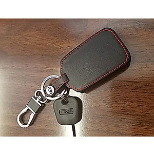KAWIHEN Leather Smart Remote Key Fob Case Holder Cover Compatible with M3N-32337100 22881480 Chevrolet Colorado Silverado 1500 2500 HD 3500 HD GMC Canyon Sierra 1500 2500 HD 3500 HD