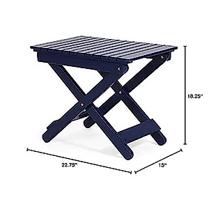 Christopher Knight Home Daphne Outdoor Folding Side Table, Navy Blue