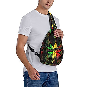 MANQINF Cute Jamaica Jamaican Flag Crossbody Sling Backpack Sling Bag Travel Hiking Chest Bag Daypack for Men Women