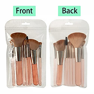 100 Pack Clear Durable Plastic Resealable Zipper Baggies -Stripe Smell Proof Baggies Sealing Small Business for Jewelry, Necklaces, Earrings, Bookmark Storage (4x7.3 inch)