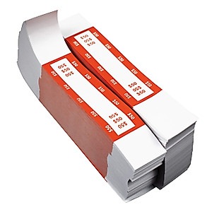 Royal Sovereign $50 Currency Straps, Orange, 1000 Count (RMCS-0050)