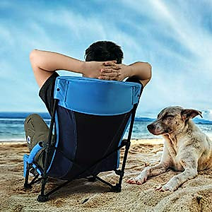 G4Free Beach Chair Folding Portable Beach Backpack Camping Chair for Adults with Mesh Back