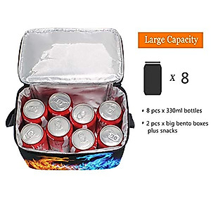 ALAZA Fire Dragon Insulated Lunch Bag Box Cooler Bag Reusable Tote Bag Outdoor Travel Picnic Bag With Shoulder Strap for Women Men Adults Kids