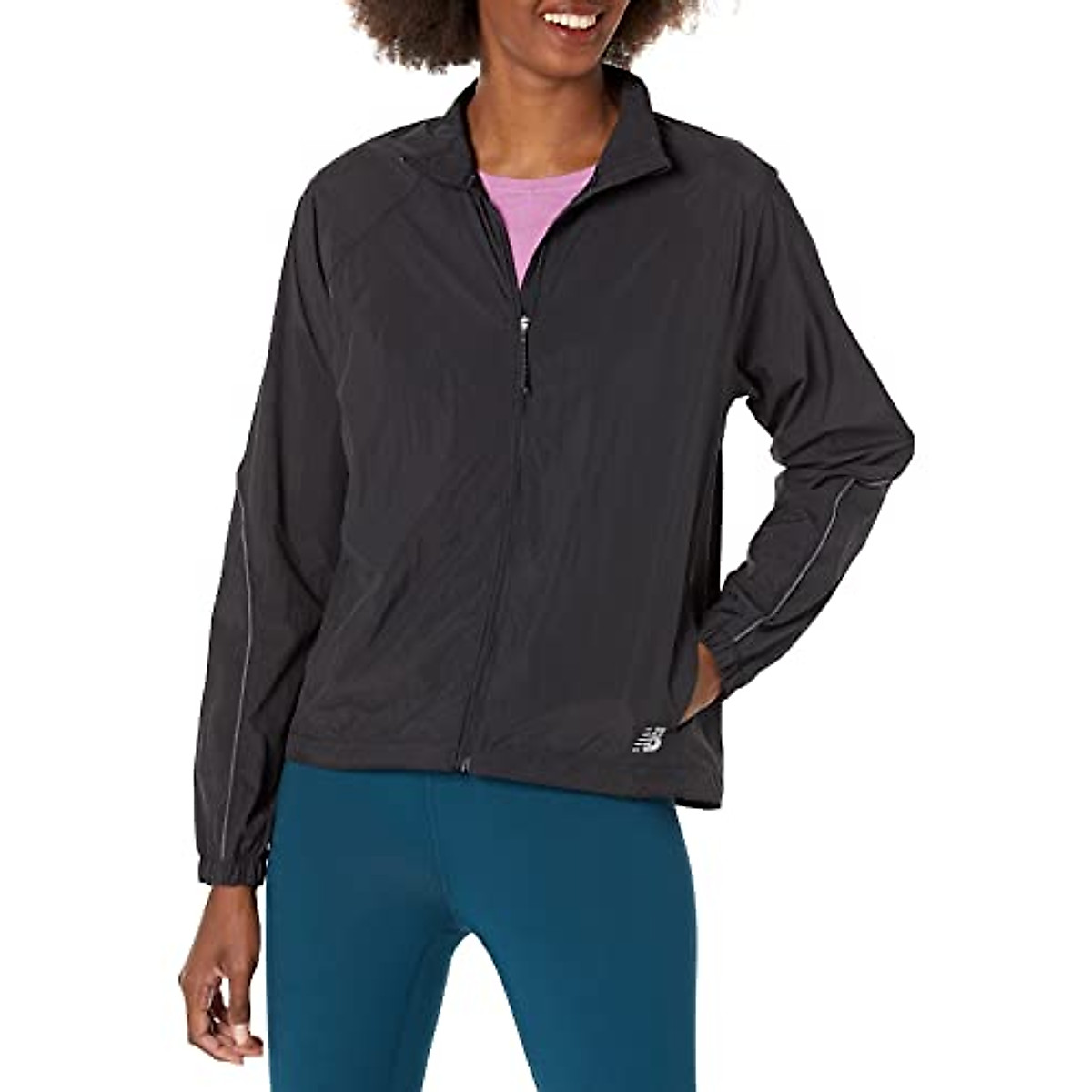 New Balance Women's Impact Run Light Pack Jacket, Black , X-Large
