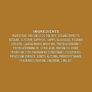 Every Man Jack Nourishing Amber + Sandalwood Mens Body Wash for All Skin Types - Cleanse, Nourish, and Hydrate Skin with Naturally Derived Coconut, Glycerin - 2 Bottles