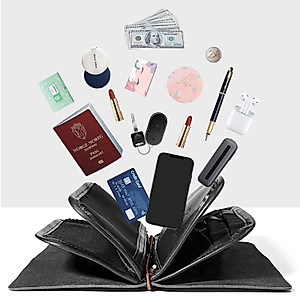 ZUOYOUZ Wallet Women Genuine Leather RFID Blocking Credit Card Holder Bifold Clutch Wallets for Women