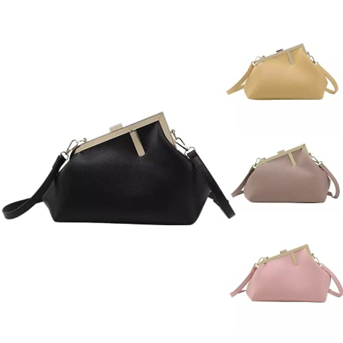 La Saint Belle Women's Fashion Handbag, Trendy Design Faux Leather Handbag, Crossbody Bag, Shoulder Purse for women, Evening Clutch (Black)