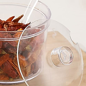 Acrylic Set of 3 Condiment Container Seasoning Box Spice Container with Lids and Spoons for Kithchen Gourmet Organizer for Home