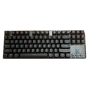 Rantopad MXX Mechanical Gaming Keyboard - 87 Keys,White Backlit, Blue Switches, Grey Aluminum Cover, N-Key Rollover