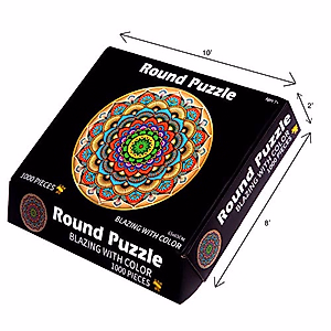 Jigsaw Puzzle 1000 Pieces for Adults. Colorful Round Mandala