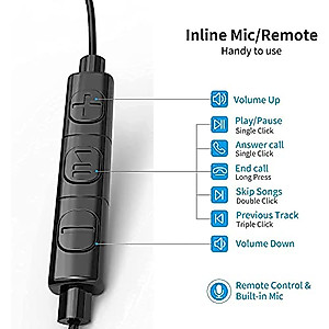USB C Headphone HiFi Stereo Type C in-Ear Earbuds Earphones with Mic and Volume Control with Samsung Galaxy S21 Ultra 5G/S20 Plus/S20FE/Note 20,Google Pixel 4 3 2 XL,Sony XZ2, OnePlus 6T,Wired,Black