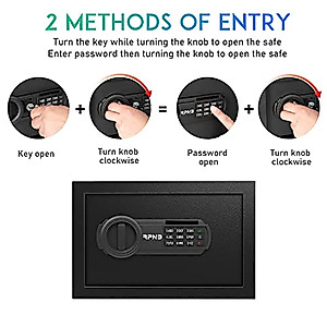 RPNB Deluxe Safe and Lock Box,Money Box,Digital Keypad Safe Box,Steel Alloy Drop Safe, Keypad Lock,Perfect for Home Office Hotel Business Jewelry Gun Cash Use Storage